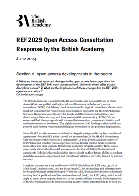The British Academy responds to the Research Excellence Framework 2029 ...