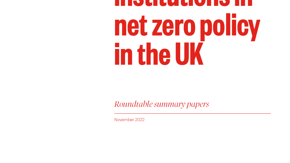 Considering the role of people and institutions in net zero policy in ...